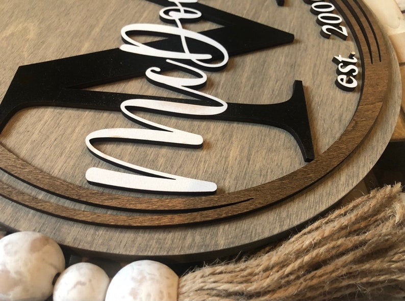 Family Name Sign Round Family Name Sign Wedding Gift - Etsy