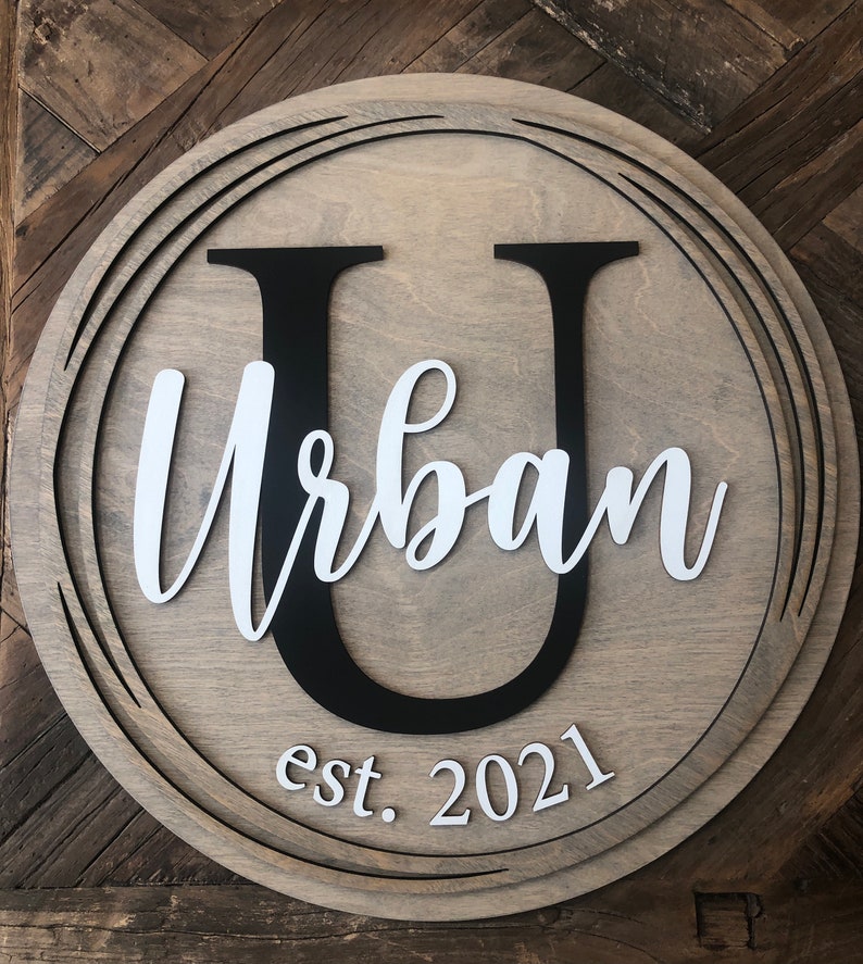 Family Name Sign Round Family Name Sign Wedding Gift - Etsy