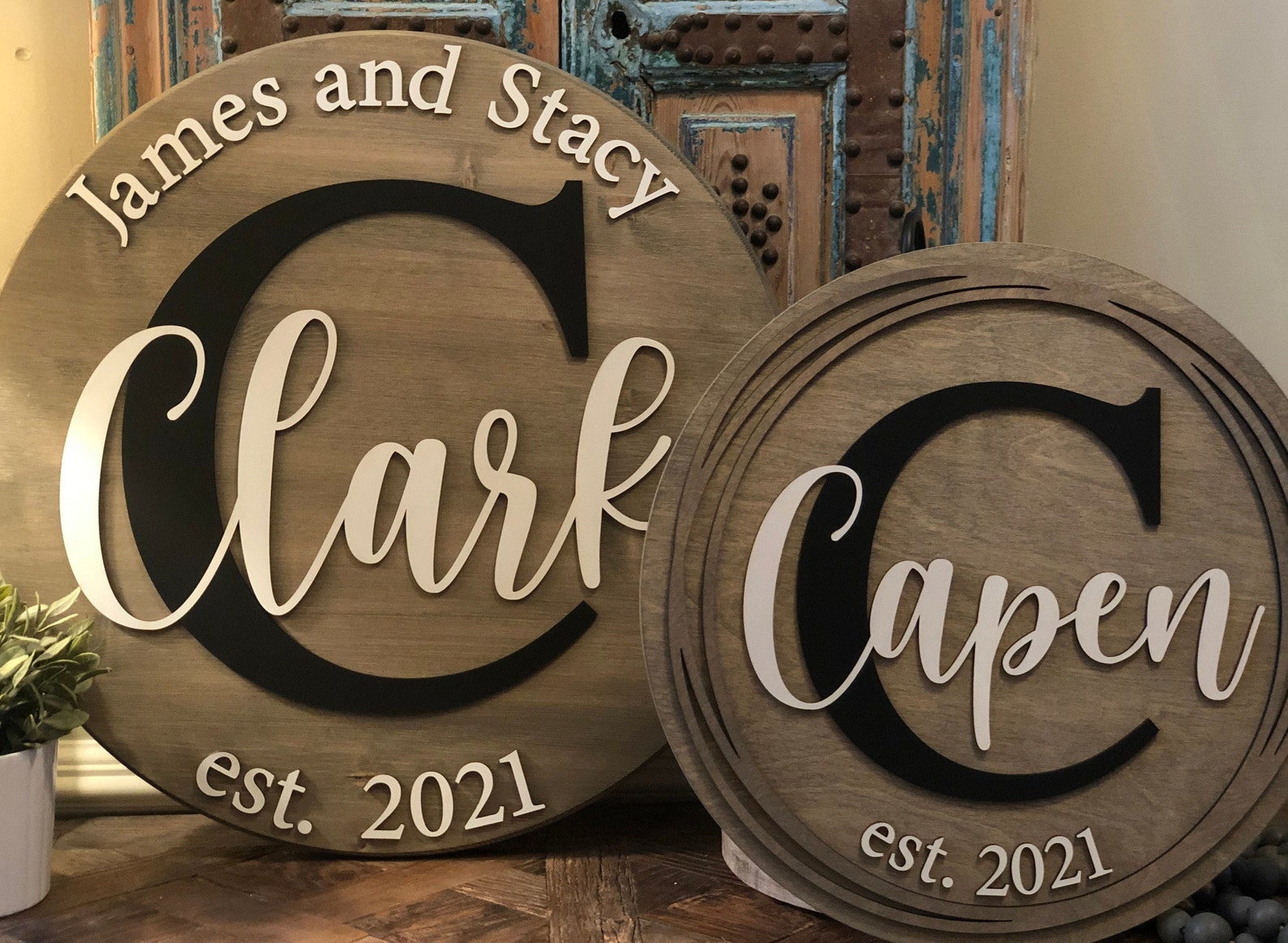 Last Name Monogram Sign Family Name Sign Wedding Gift - Etsy