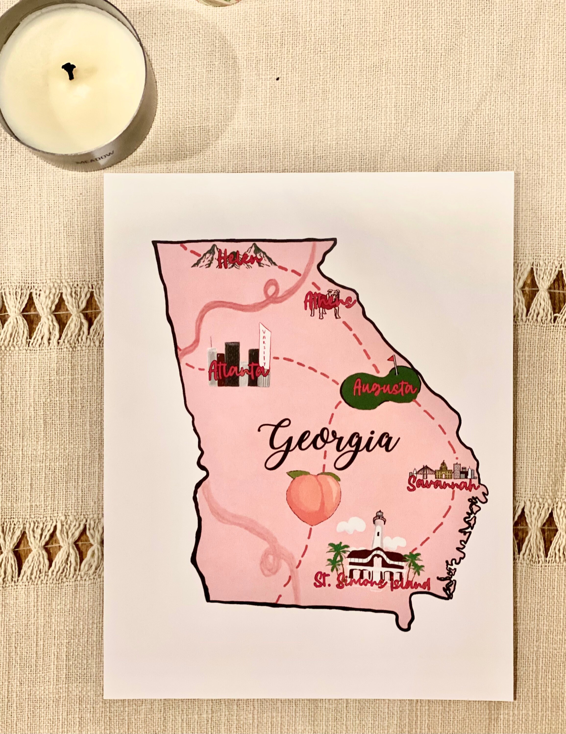 State of Georgia Art Print - Etsy