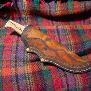 Hand Forged Bushcraft Knife, Hamon Line, With Sheath, "the Lightning ...