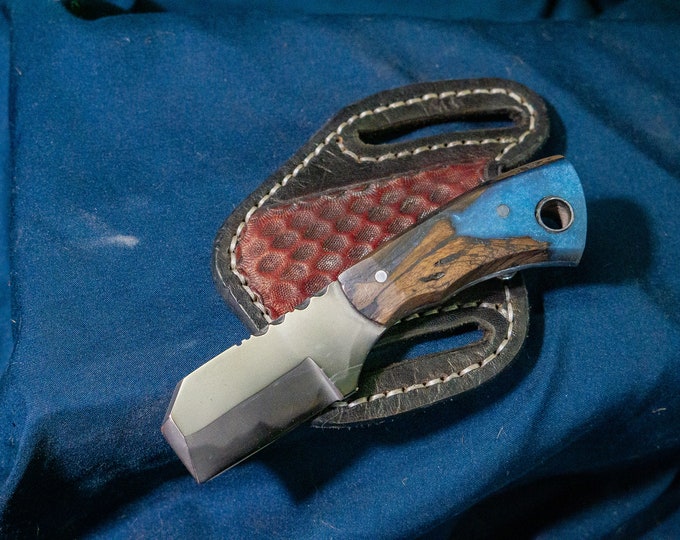 Hand Forged Skinning/edc Knife, Hamon Line, With Pancake Sheath - Etsy