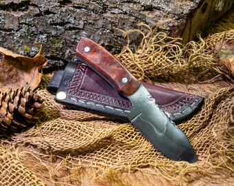 Hunting/edc Knife, Hamon Line, With Sheath - Etsy