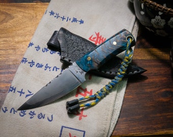 Hunting/edc Knife, Hamon Line, With Sheath - Etsy