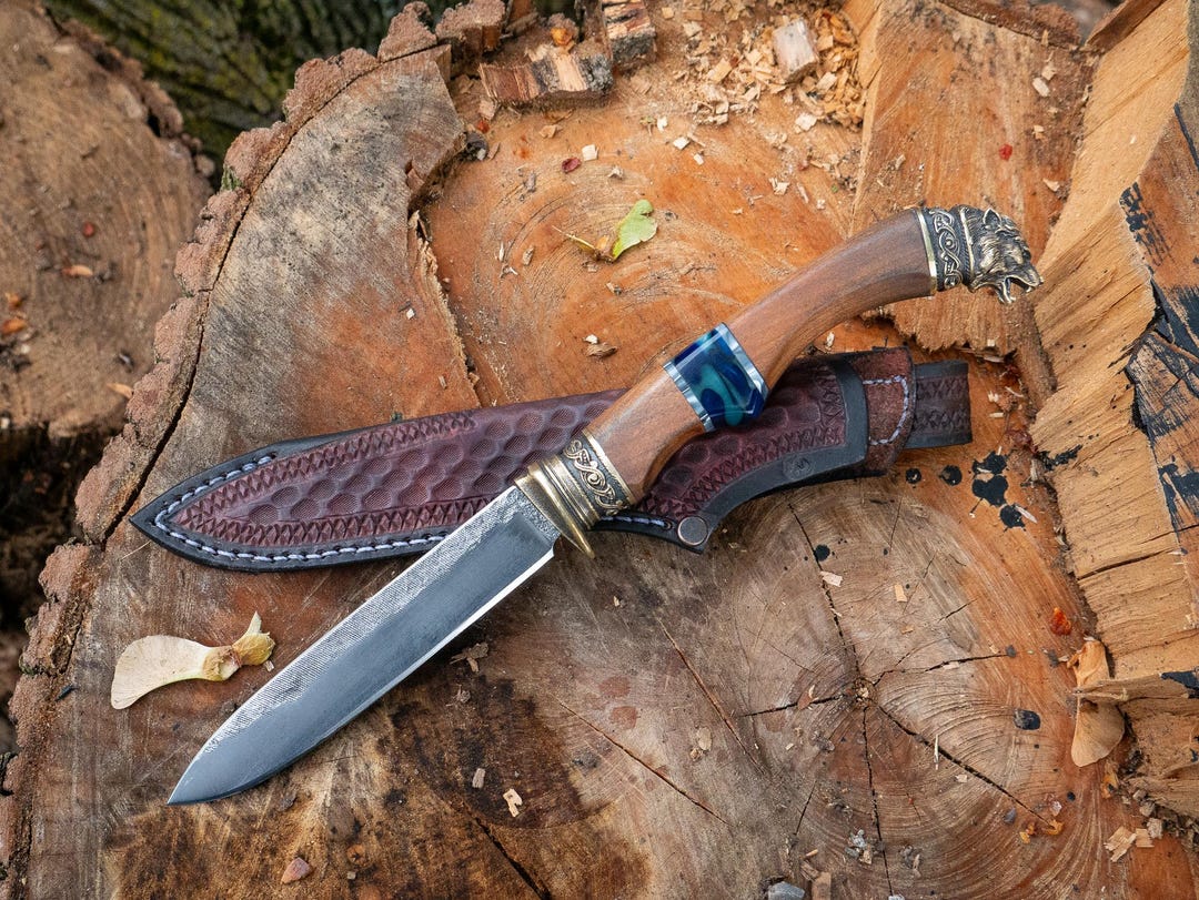 Hand Forged File Steel Skinner/hunting Knife the Wolf - Etsy