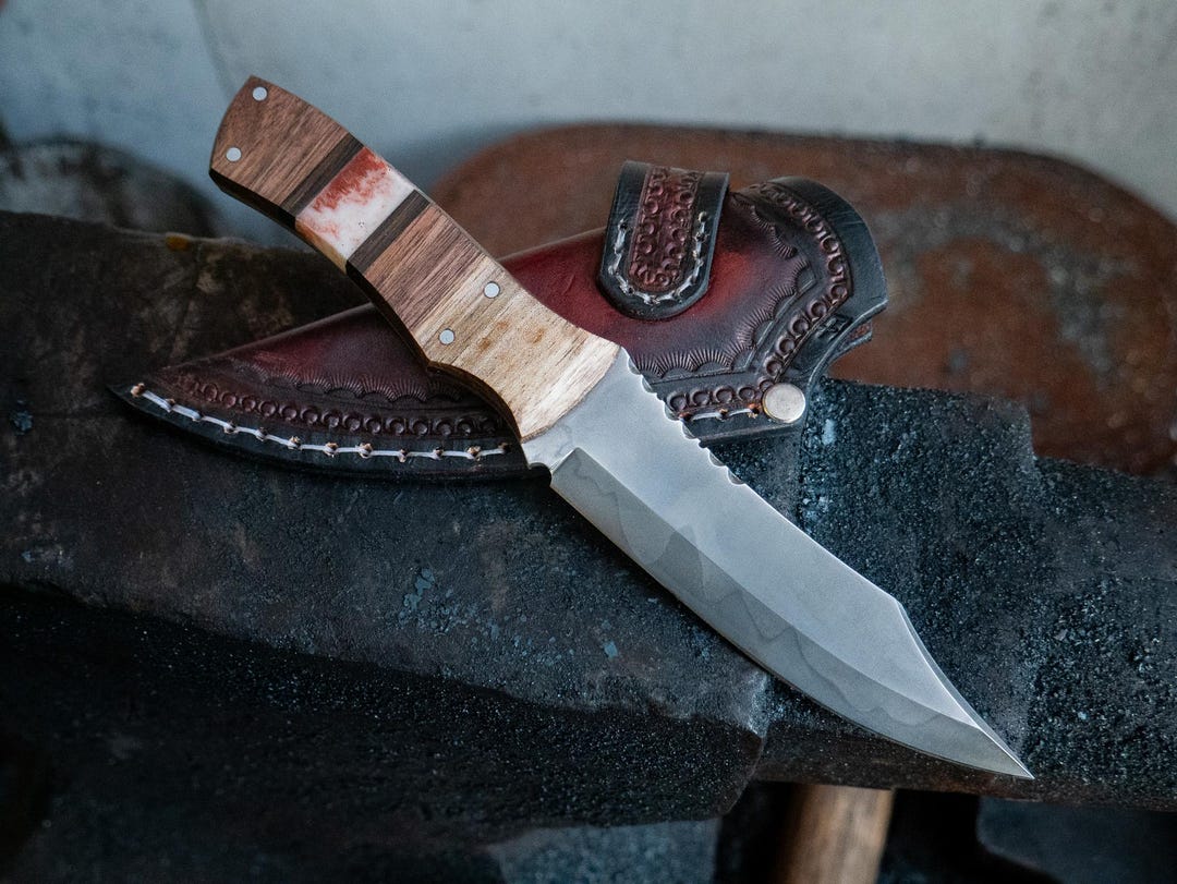 Hand Forged Clip Point Hunter, With Hamon Line, Scout Carry Sheath - Etsy