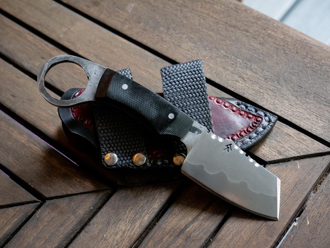 Hand Forged Karambit With Hamon, Cross Draw Sheath - Etsy