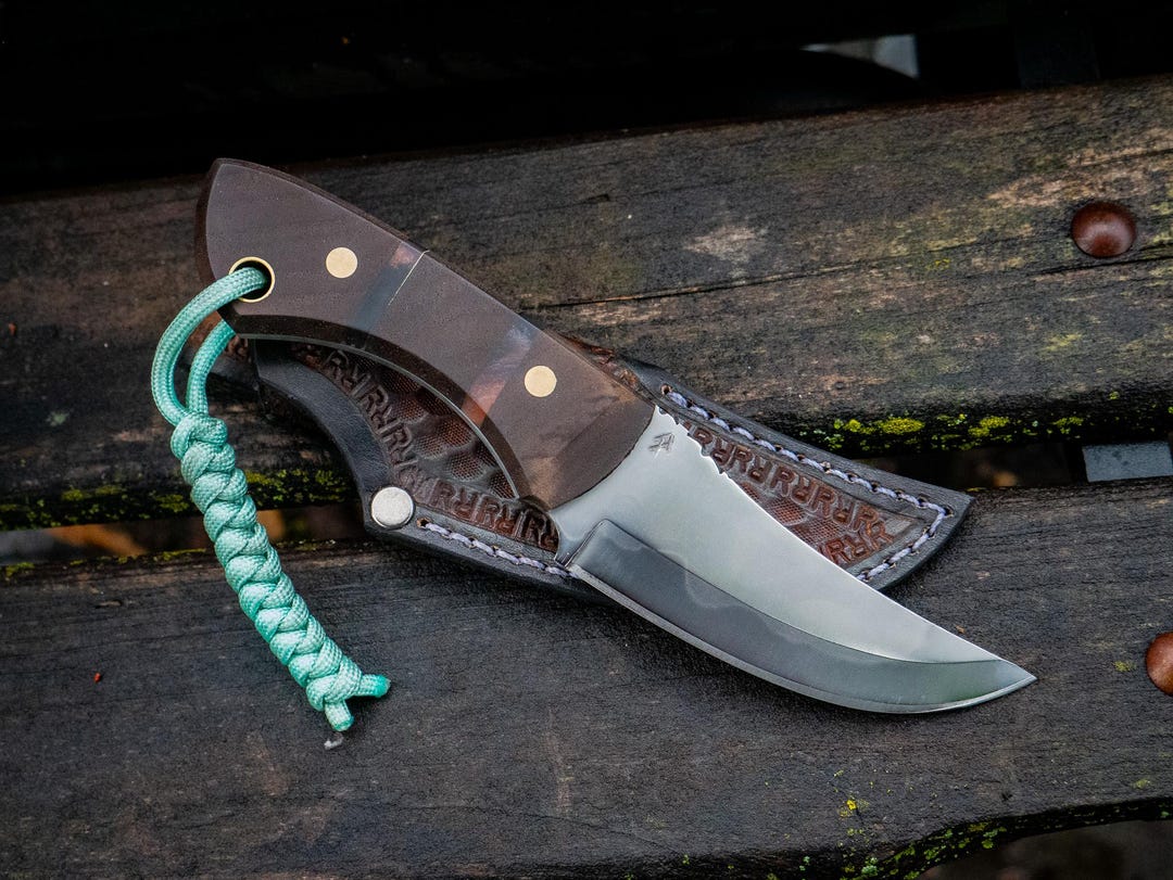Hand Forged Skinning/edc Knife With Hamon Line - Etsy