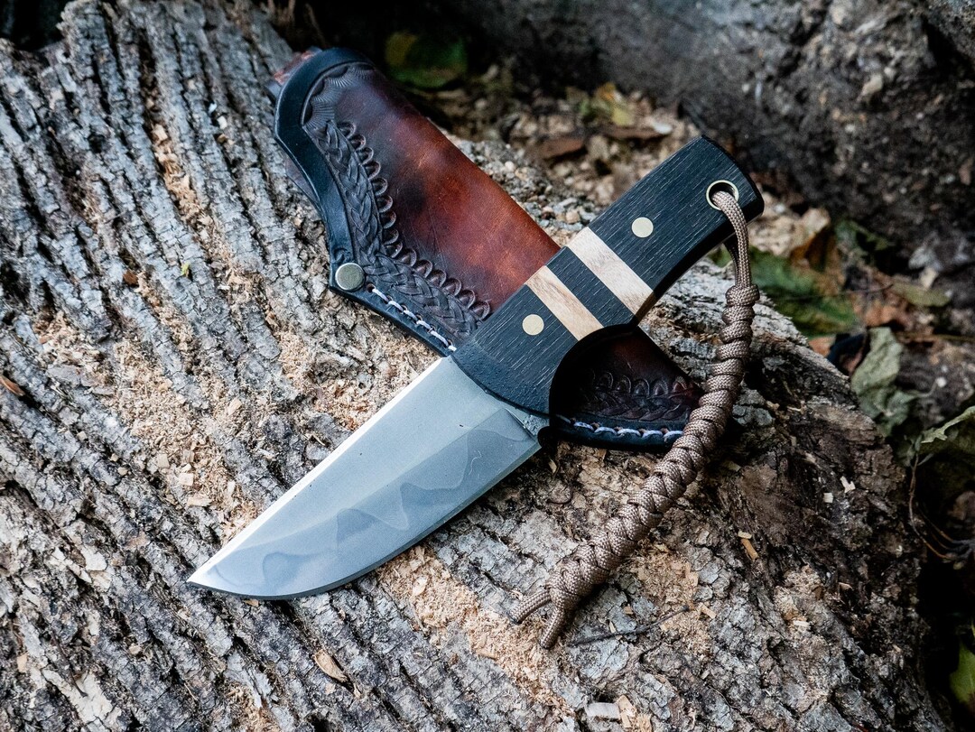 Hand Forged Medium Hunting/camp Knife With Hamon Line - Etsy