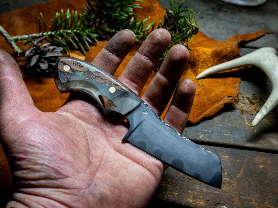 Handmade Boot Knife, With Hamon Line, EDC Cleaver - Etsy