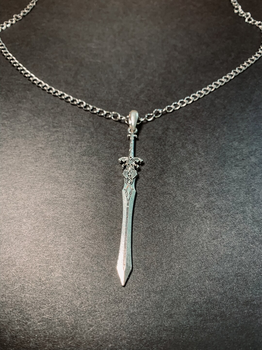 D&D CHARACTER SWORD Necklace on Stainless Steel Chain, Gamer, Gothic ...