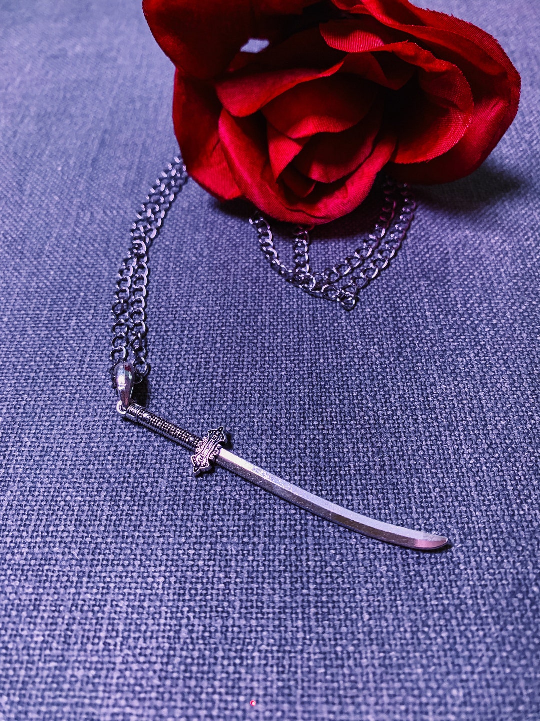 D&D CHARACTER KATANA Necklace on Stainless Steel Chain Gamer - Etsy