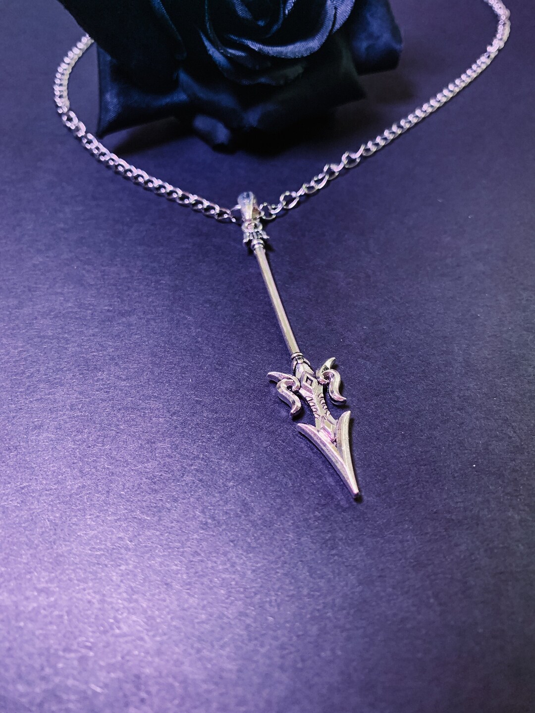 D&D CHARACTER SPEAR Necklace on Stainless Steel Chain, Gamer, Gothic ...