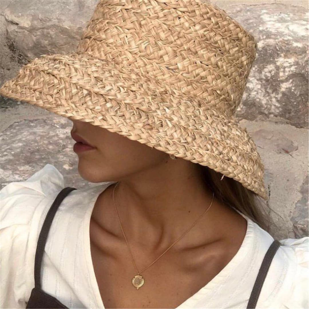 Hepburn Style Retro Sun Hat Ladies Vacation Sunscreen Beach - Etsy