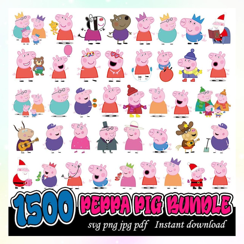 Peppa Pig SVG Bundle Layered SVG Layered and Instant - Etsy