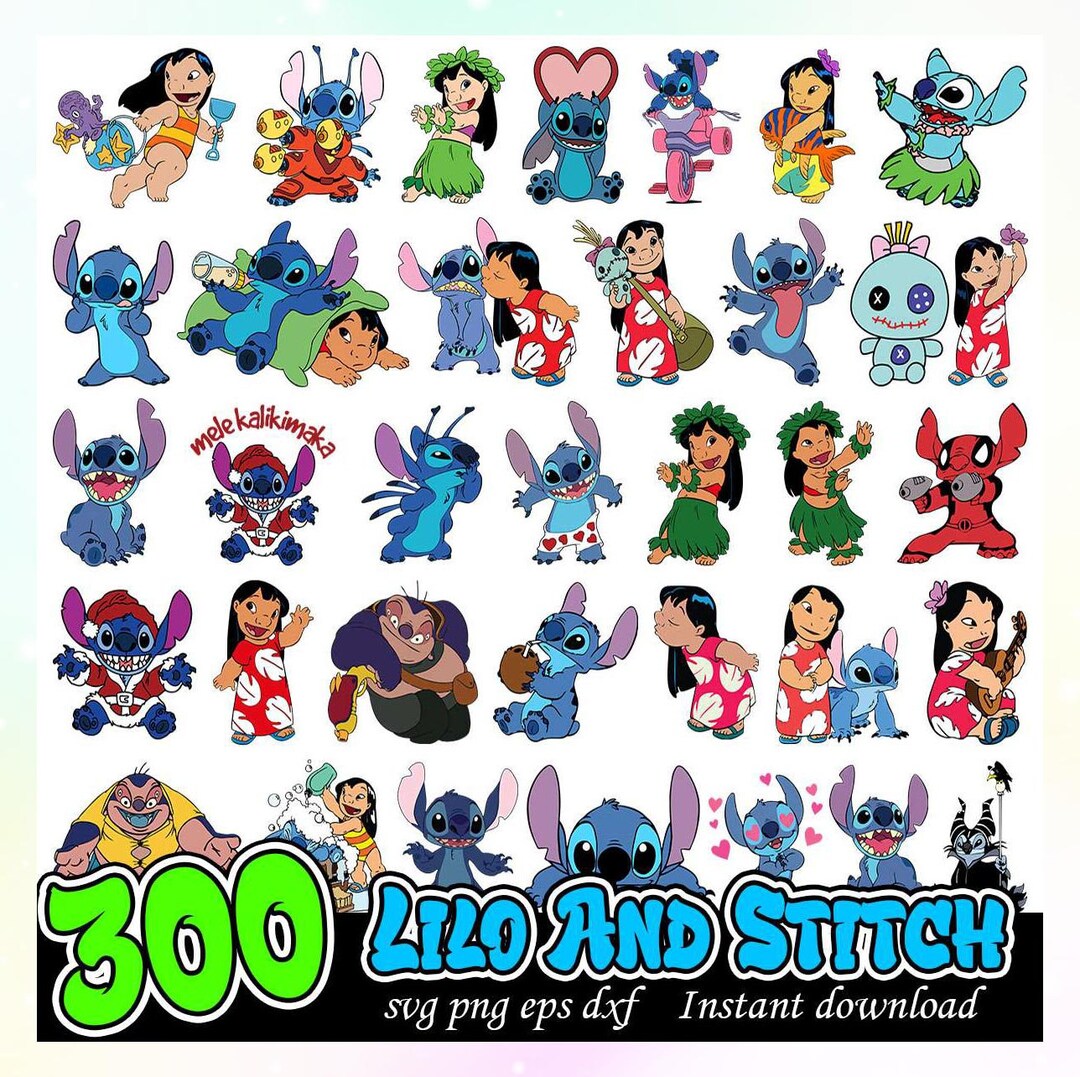 Lilo and Stitch Layered Bundle Files Clipart, Cricut, Silhouette ...