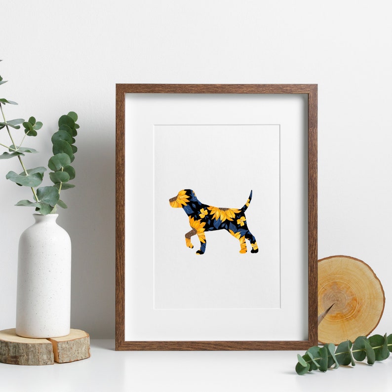 Sunflower Pup Print (digital Download) - Etsy