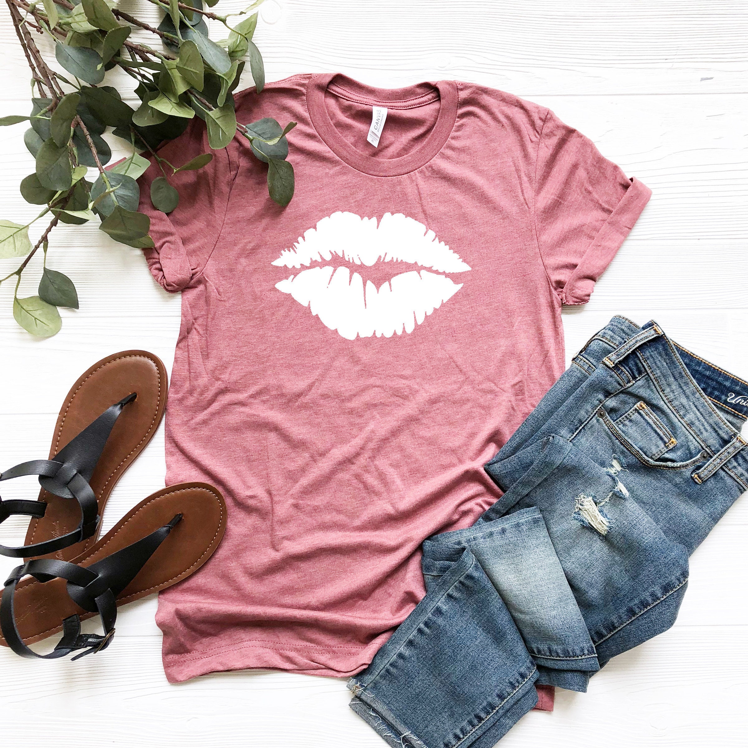 Camisa De Beso Labial Camiseta De Beso Labial Camiseta De Etsy
