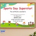 PERSONALISED Sports Day Certificate-end of Year-sports Day- Celebration ...