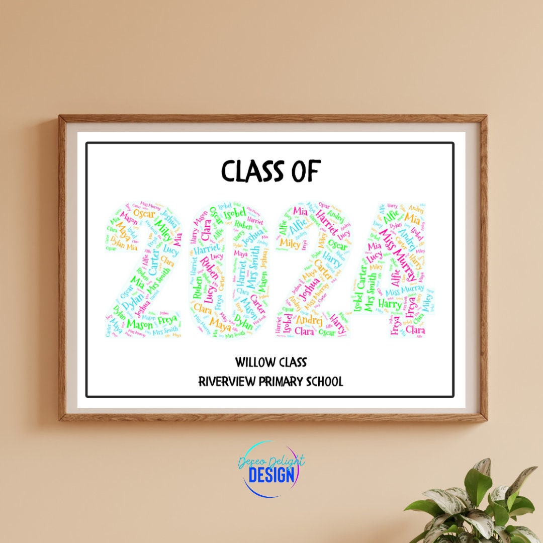 Class of 2024 Print-end of Year-class Gift-pupil Gift-graduation-class ...