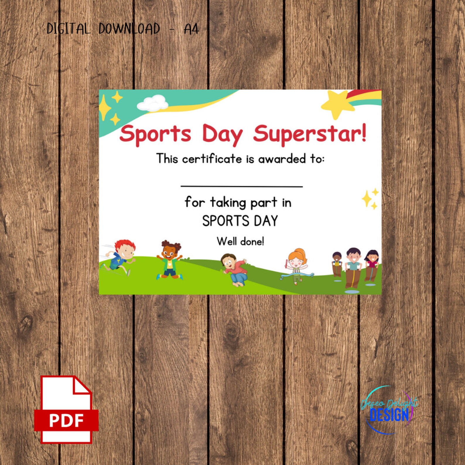 Sports Day Certificate-end of Year-sports Day- Celebration-pupil Gift ...