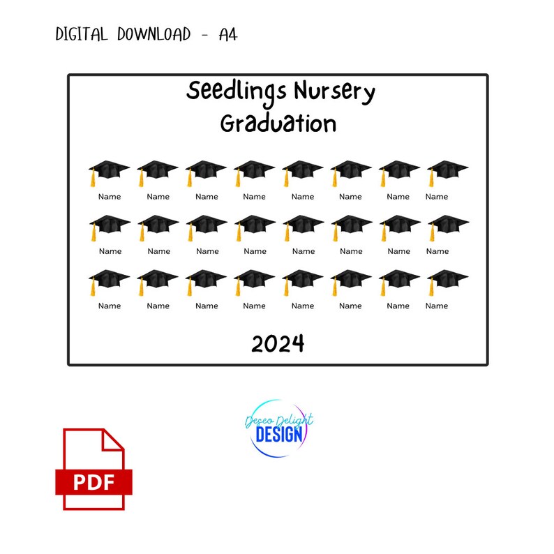 Nursery Graduation Print-end of Year-class Gift-pupil Gift-graduation ...