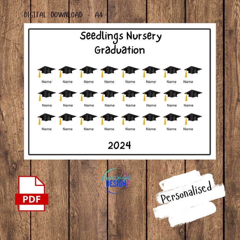 Nursery Graduation Print-end of Year-class Gift-pupil Gift-graduation ...