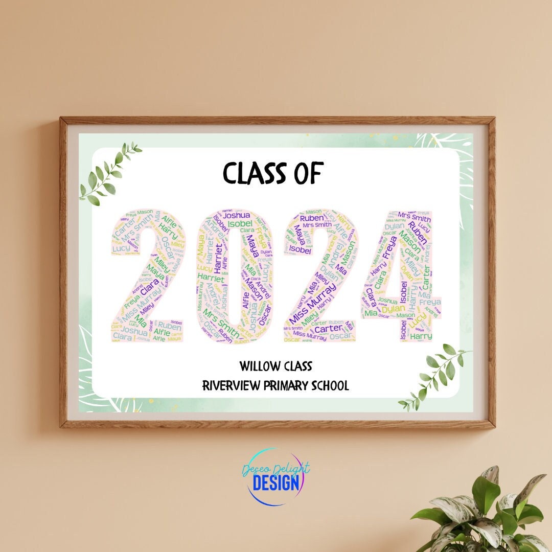 Class of 2024 Print-end of Year-class Gift-pupil Gift-graduation-class ...