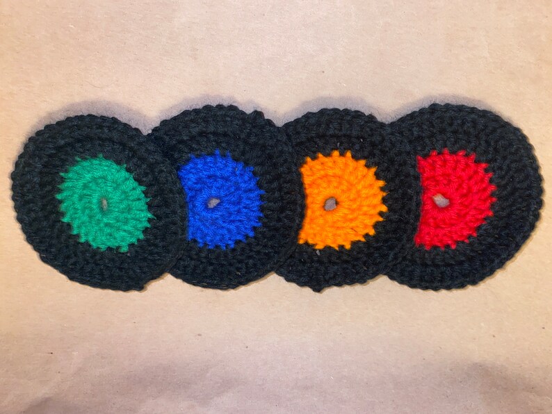 Crochet Vinyl Record Coasters - Etsy