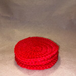 Red Crochet Coaster (set of 3) - Etsy