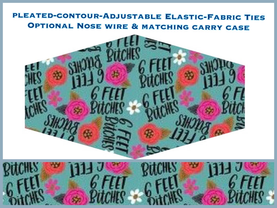 6 Ft Bitches Teal Face Mask mature Content - Etsy