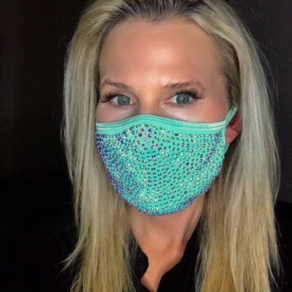 Rhinestone Mask - Etsy