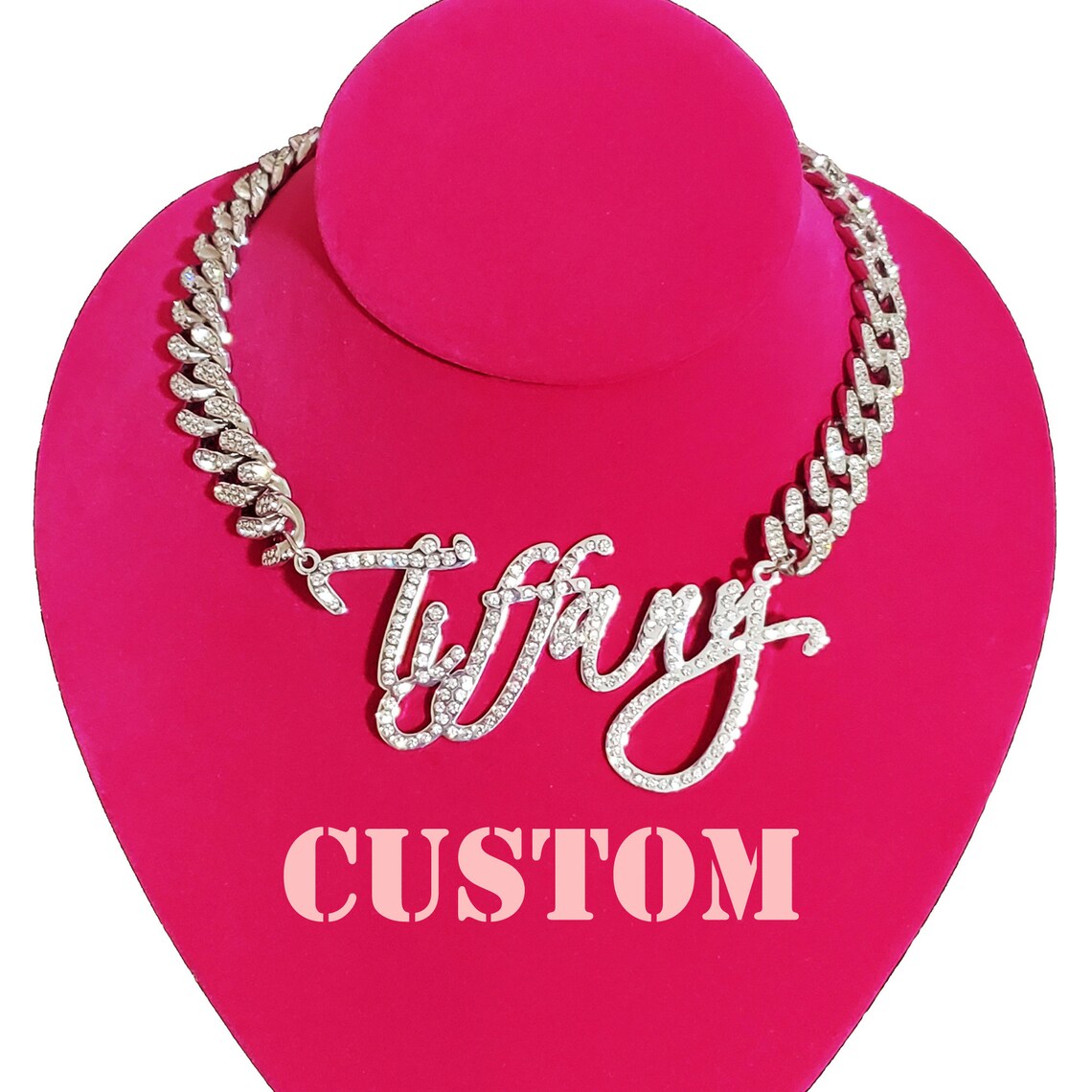 Custom Script Letters Necklace Personalized Name Necklace Etsy