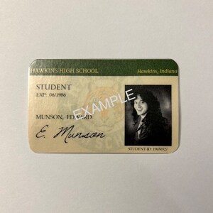 Eddie Munson School ID Card - Etsy
