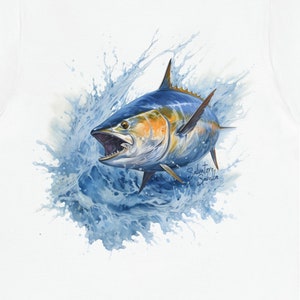 Yellowfin Tuna Unisex Jersey Short Sleeve Tee by Marine Artist - Etsy