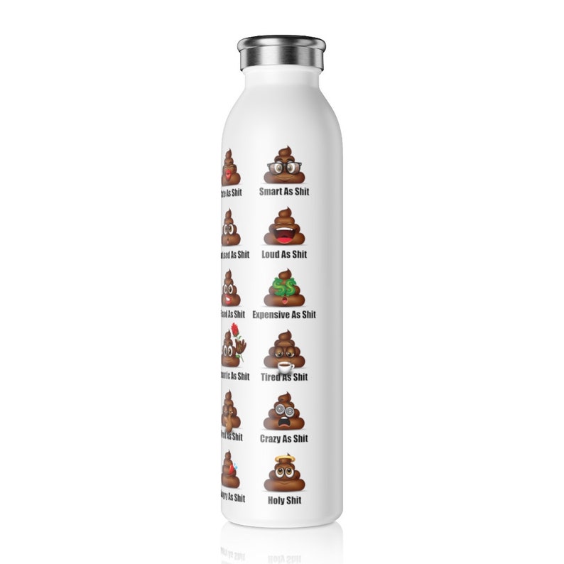 Emotions of Poop. Poop Emoji. 20oz Slim Water Bottle - Etsy