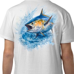 Yellowfin Tuna Unisex Jersey Short Sleeve Tee by Marine Artist - Etsy