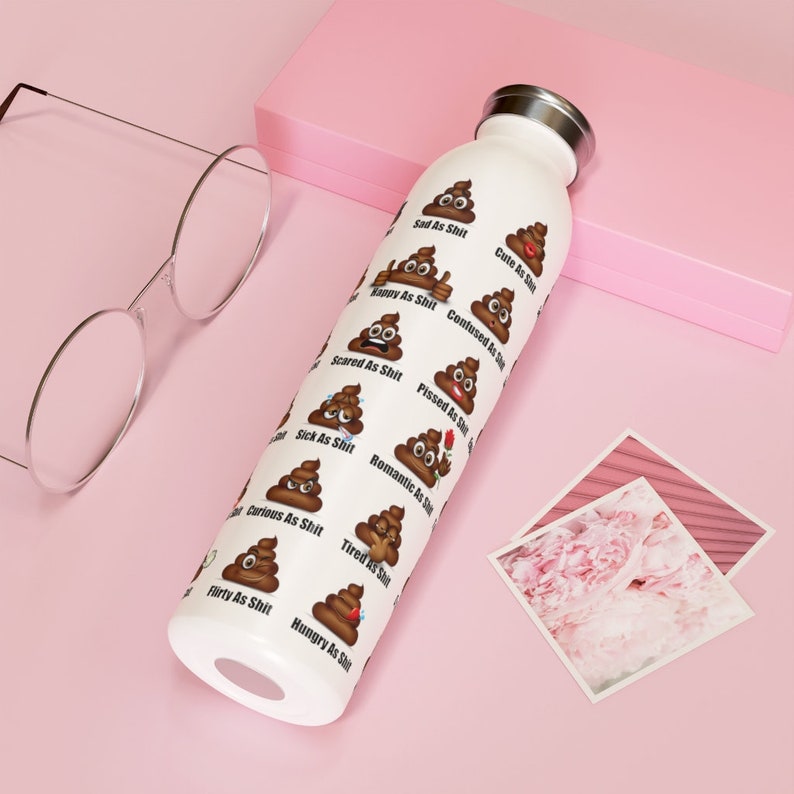 Emotions of Poop. Poop Emoji. 20oz Slim Water Bottle - Etsy