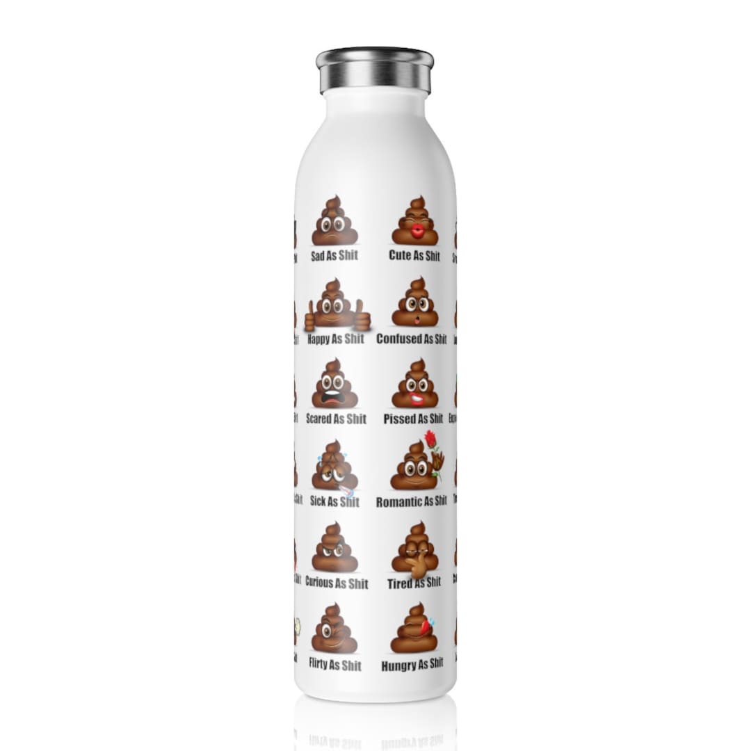 Emotions of Poop. Poop Emoji. 20oz Slim Water Bottle - Etsy
