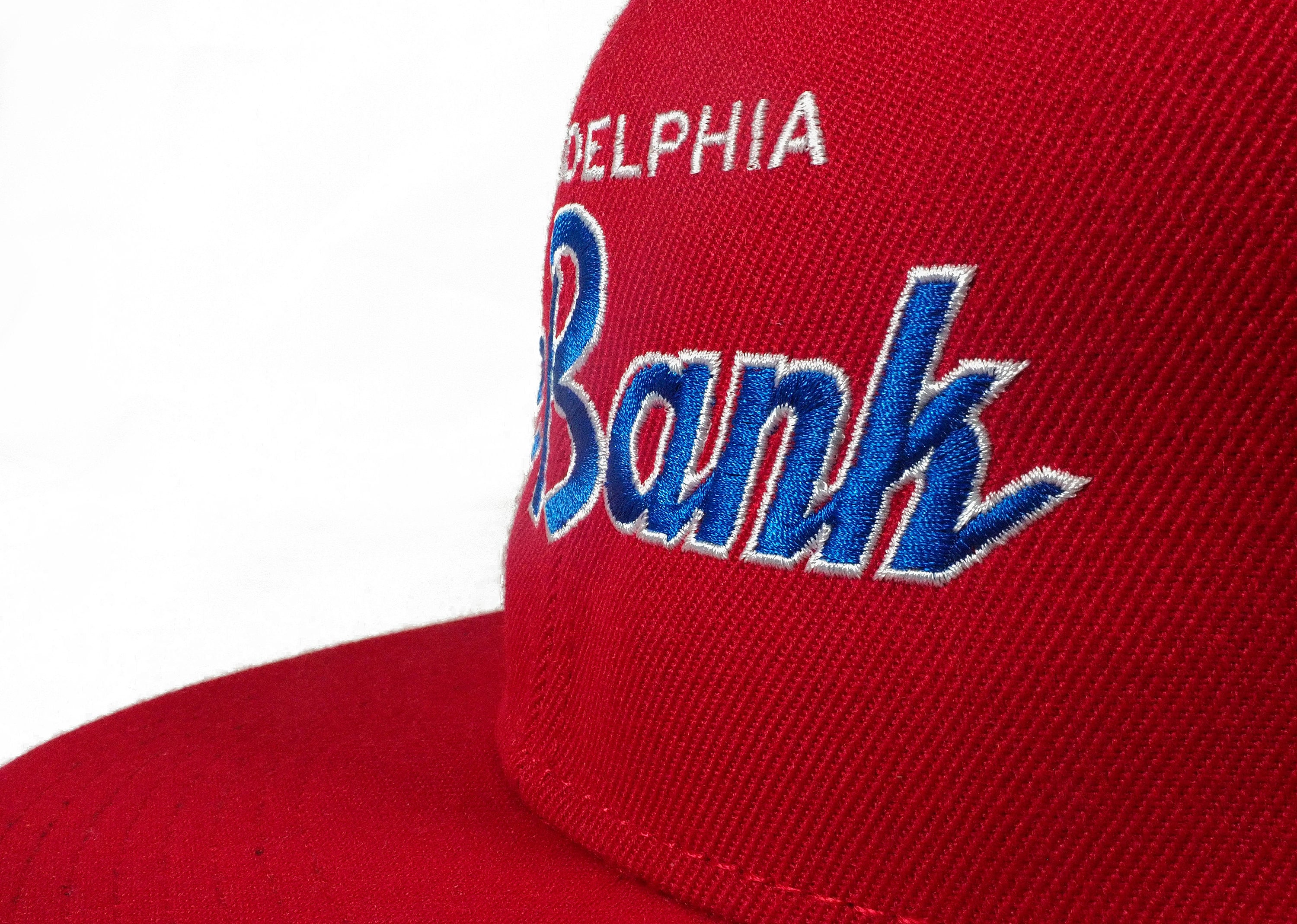 Philadelphia 90s Baseball Hat | the Bank Vintage Style Embroidered Red ...
