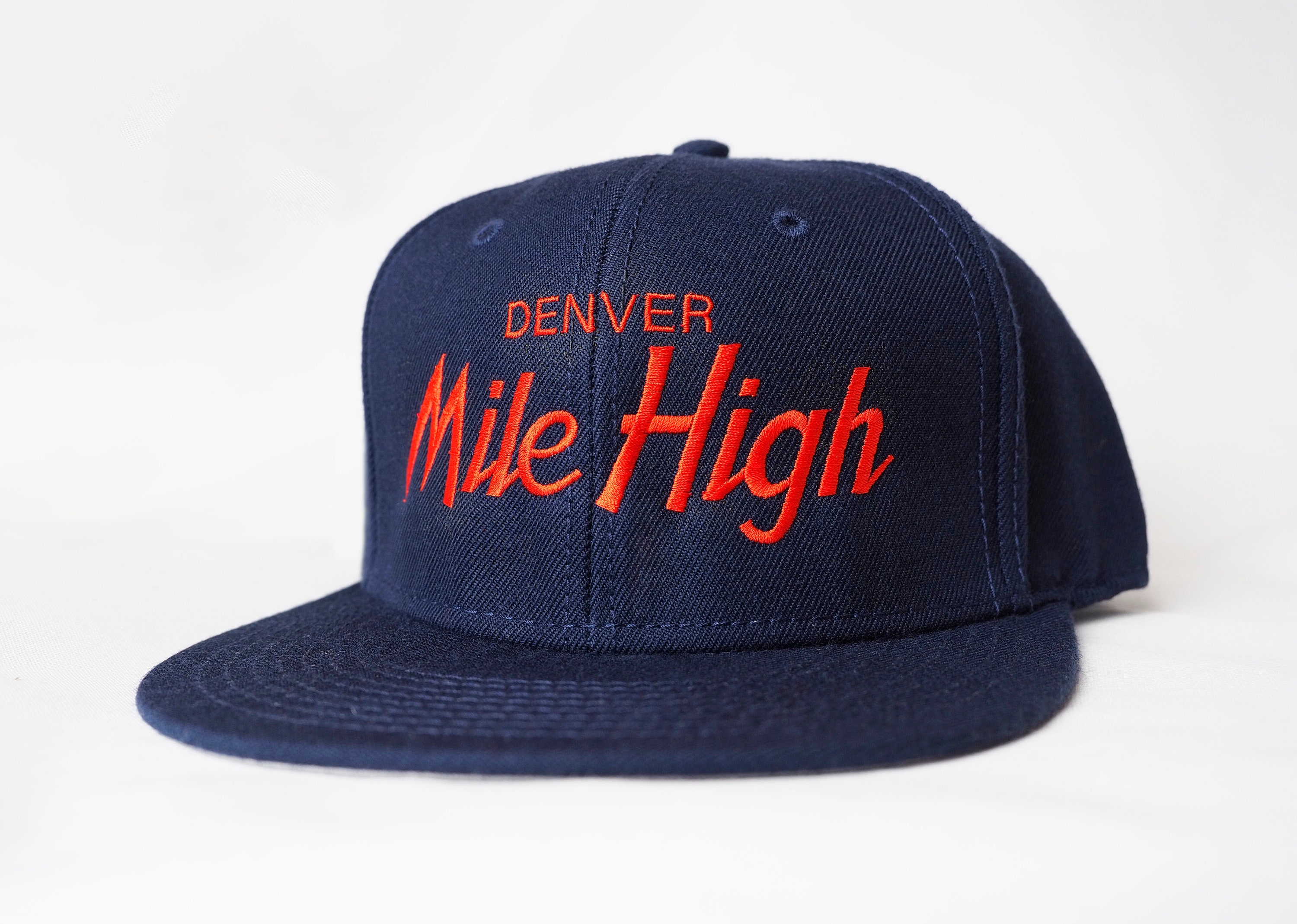Denver 90s Hat | Mile High Vintage-style Embroidered Navy Snapback Cap ...