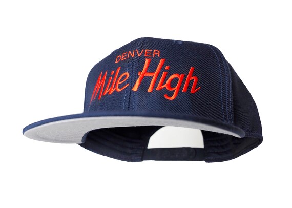 Denver 90s Hat Mile High Vintage-style Embroidered Navy - Etsy