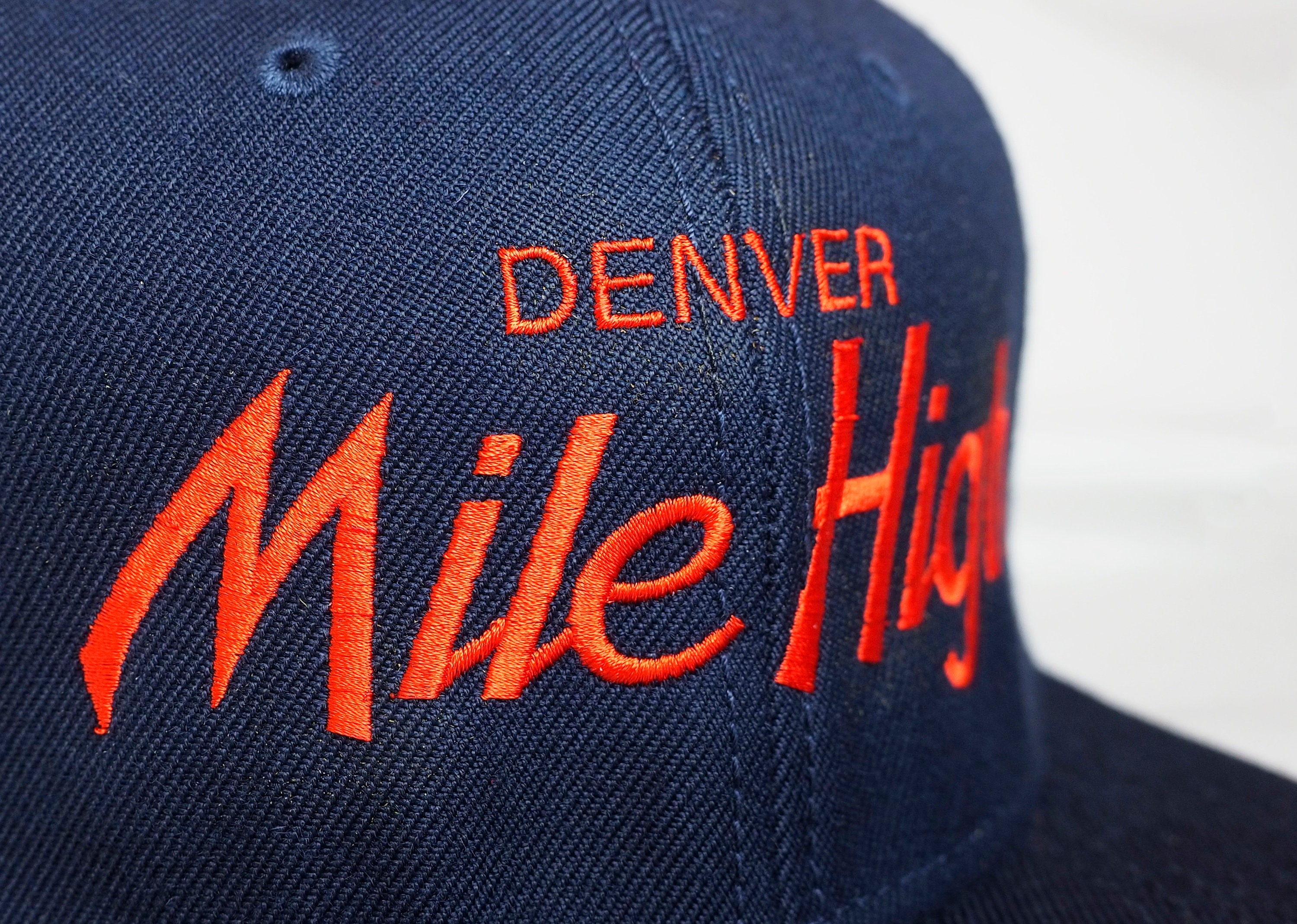 Denver 90s Hat Mile High Vintage-style Embroidered Navy Snapback Cap ...