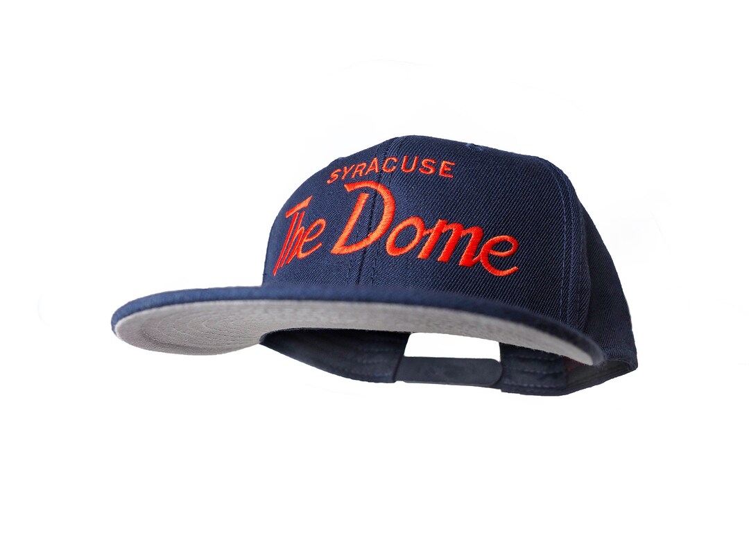 Syracuse 90s Hat | the Dome Embroidered Navy Snapback Cap With Orange ...