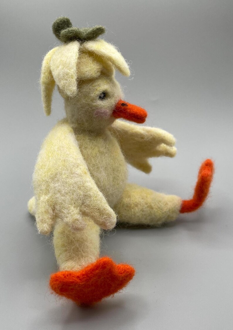 Robbie the Needle-felted Duck With Flower Hat. Wetland Animals. Wool ...