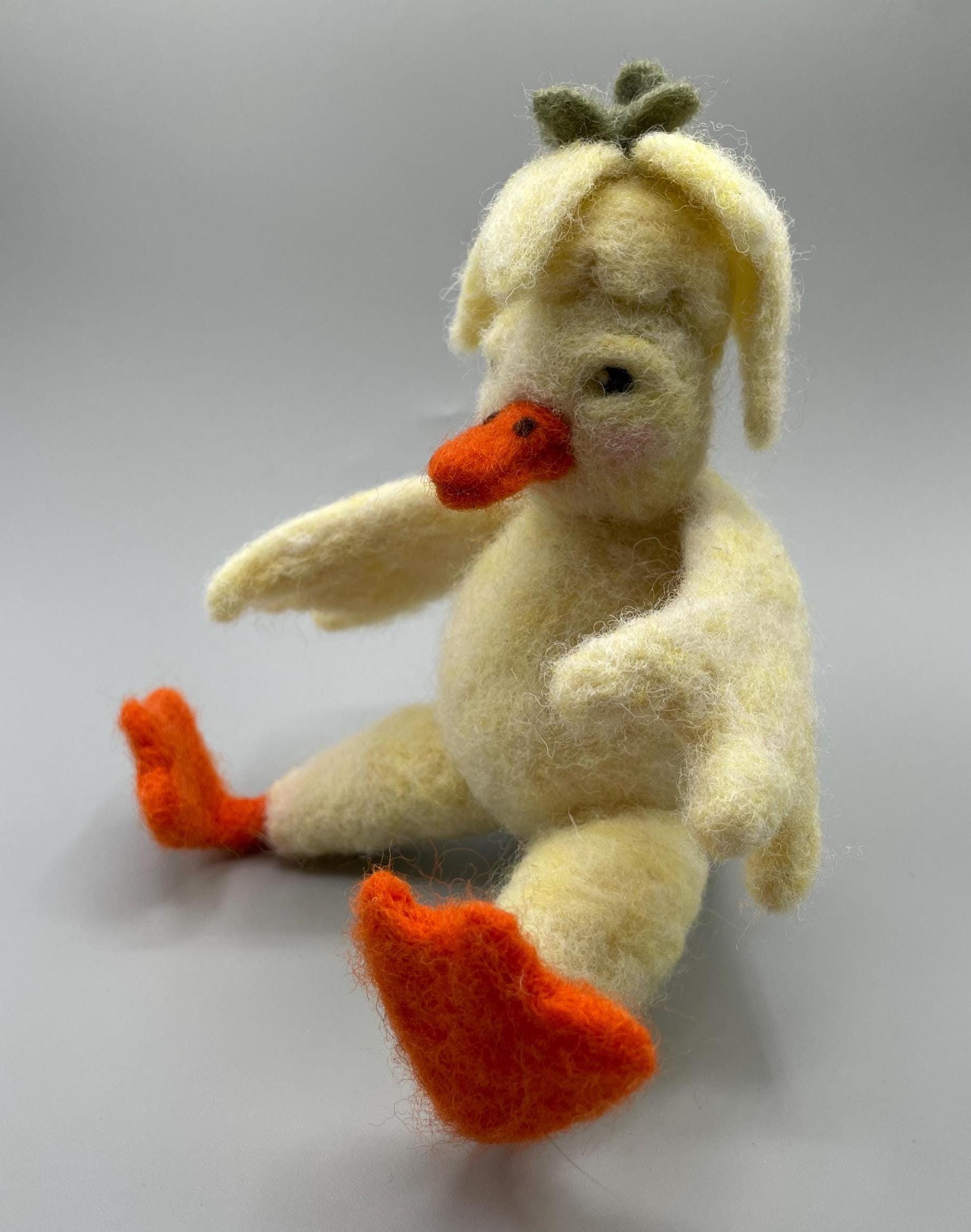 Robbie the Needle-felted Duck With Flower Hat. Wetland Animals. Wool ...