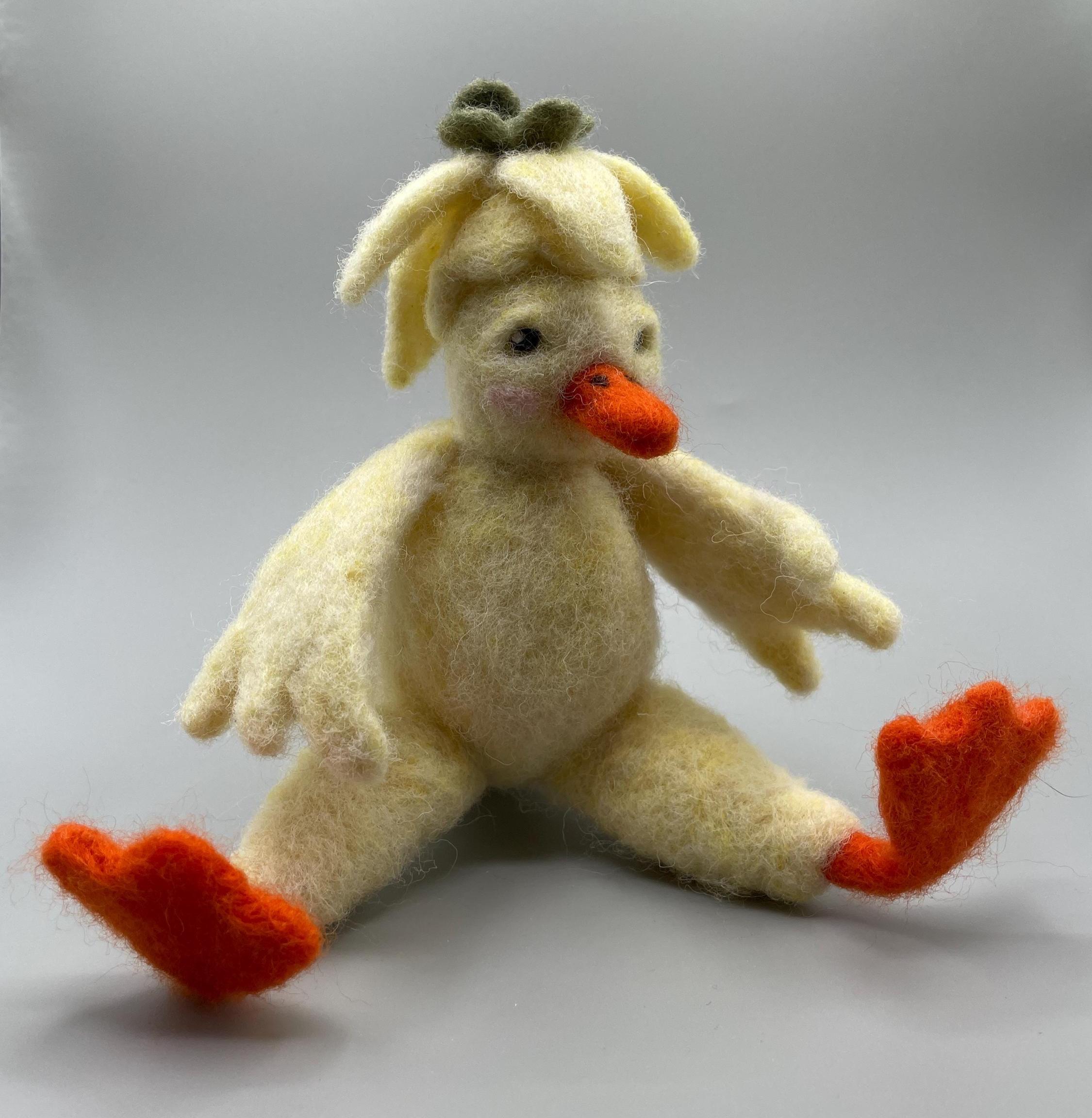 Robbie the Needle-felted Duck With Flower Hat. Wetland Animals. Wool ...