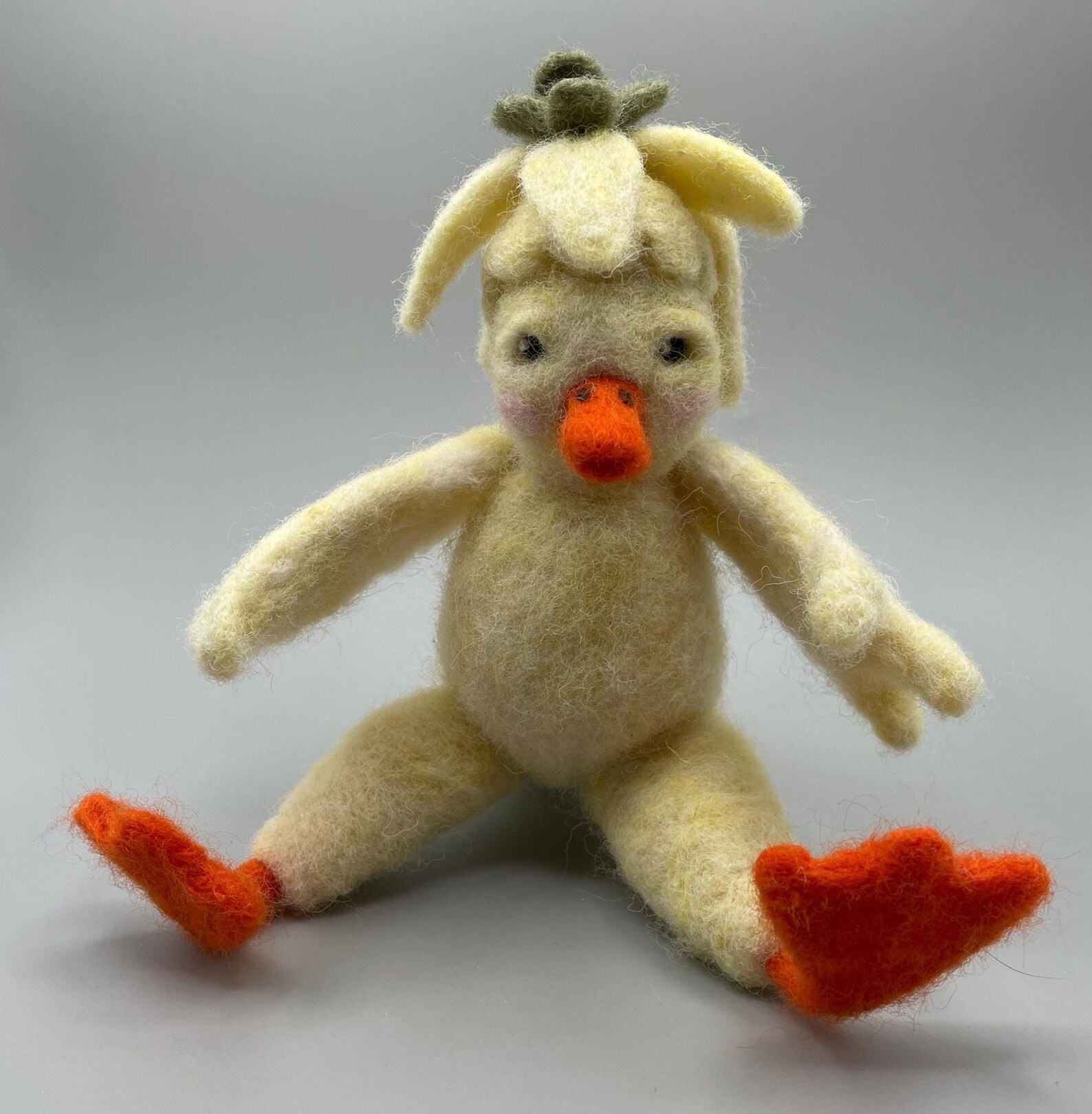 Robbie the Needle-felted Duck With Flower Hat. Wetland Animals. Wool ...