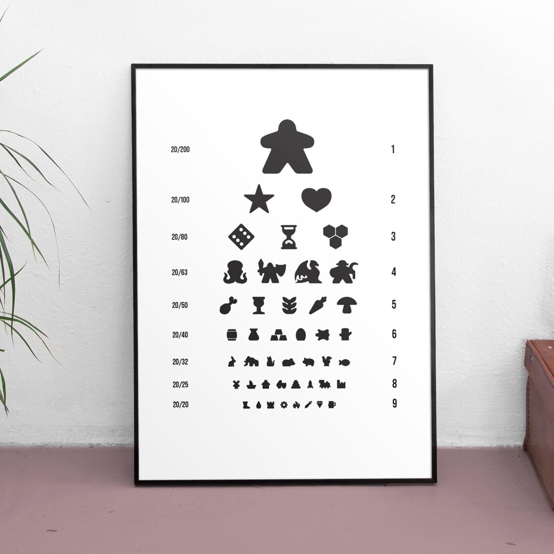 Meeple Tokens Poster / Eye Chart for Tabletop Board Gamers / Svg ...