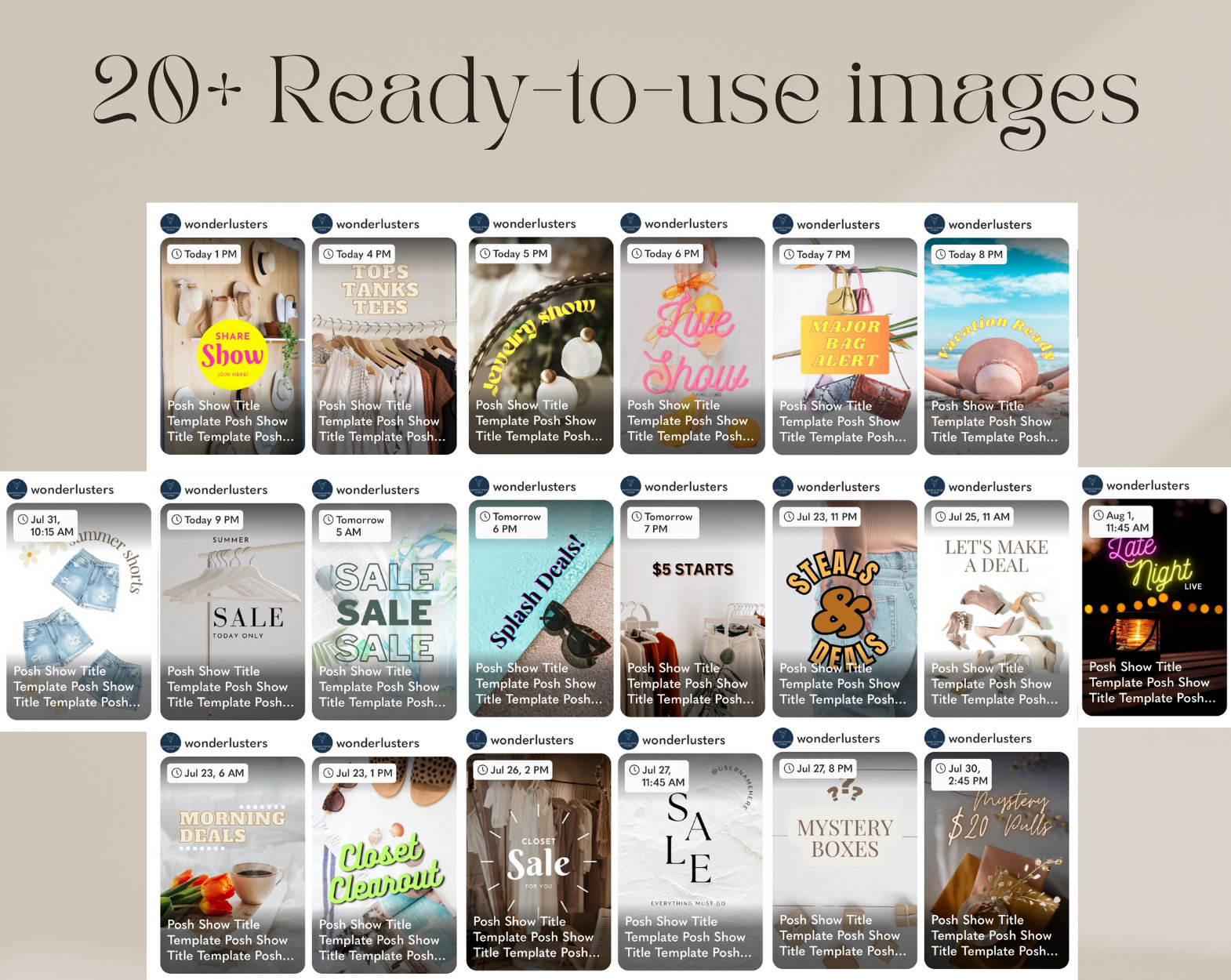 20+ Posh Shows Cover Photo Editable Digital Canva Download, Cover Image ...